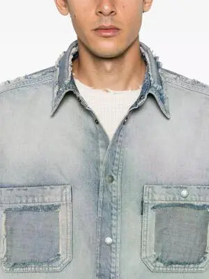 HAIKURE Nelson Distressed Patchwork Denim Shirt