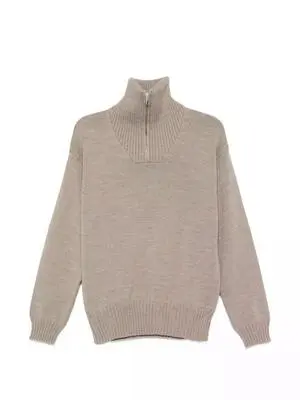 DANIELE FIESOLI Half-zip Ribbed-trim Sweater - Neutrals