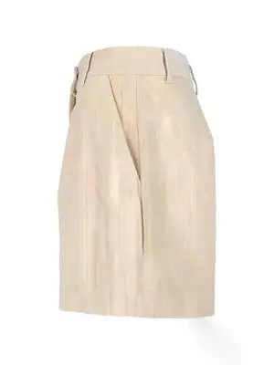 MC2 SAINT BARTH Aya Corduroy Pleated Shorts - Neutrals