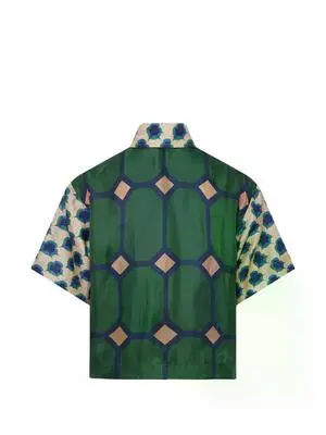 Biyan Floral-print Silk-organza Shirt - Blue