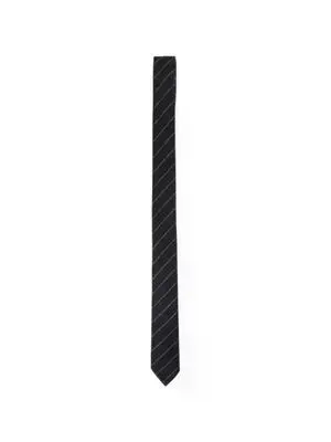 Thom Browne Stripe-pattern Tie - Grey