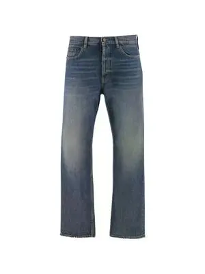 Saint Laurent Loose Straight Mid-rise Jeans - Blue