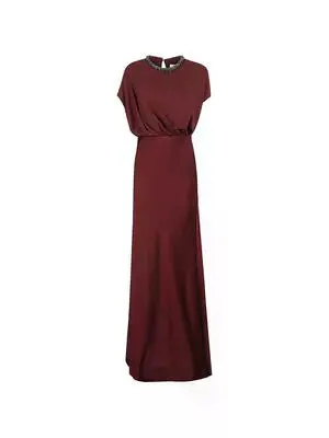 Roland Mouret Crystal-embellished Gathered Maxi Dress - Red