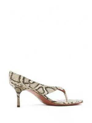 Amina Muaddi Alexandra Snake-effect Sandals