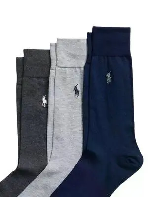 Polo Ralph Lauren Signature-pony Socks - Grey