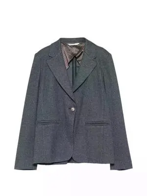 Max Mara Houndstooth-pattern Single-breasted Blazer - Blue