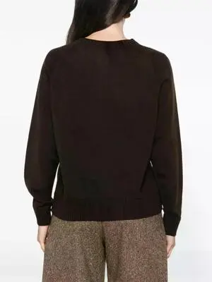 Max Mara Raglan-sleeve Ribbed-trim Sweater - Brown