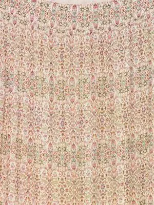 MAISON123 Batik-print Shirred-waist Midi Skirt