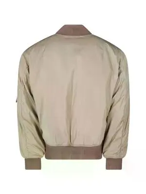 Auralee Shearling-lined Silk Bomber Jacket