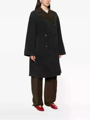 Max Mara Double-breasted Notched-lapels Coat - Grey