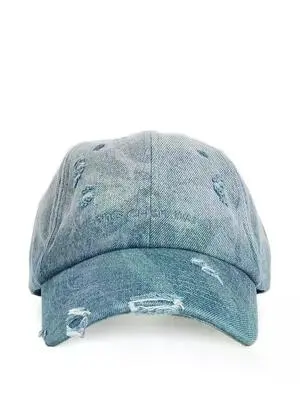 FENG CHEN WANG Distressed-effect Washed Baseball Cap - Blue
