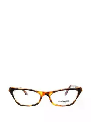 CUTLER & GROSS Logo-detail Cat-eye Frame Glasses - Black