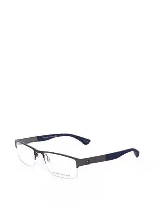 Tommy Hilfiger Matte-finish Rectangle-frame Glasses - Grey