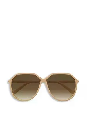 Valentino Garavani Vlogo Geometric-frame Sunglasses - Brown