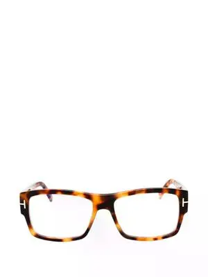 TOM FORD Tortoiseshell-effect Rectangle-frame Glasses - Brown