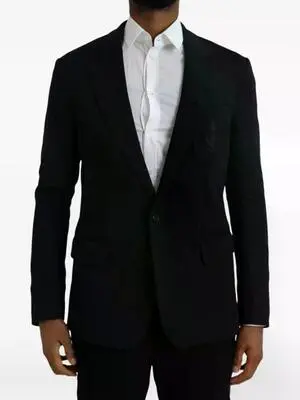 Dolce & Gabbana Single-breasted Logo-embroidered Blazer - Black