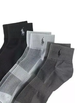 Polo Ralph Lauren Logo-embroidered Ribbed Socks - Grey