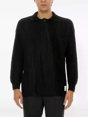 Emporio Armani Ribbed-knit Button-up Sweater