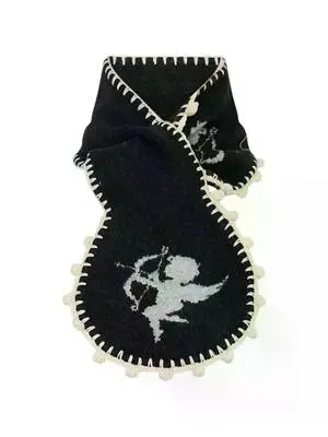 RENLI SU Cupid Intarsia-knit Scarf - Black