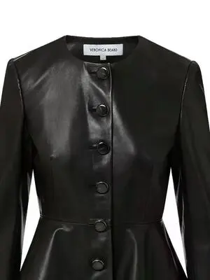 Veronica Beard Quinn Peplum Leather Jacket