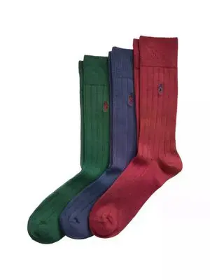 Polo Ralph Lauren Pony-motif Ribbed-knit Socks - Red