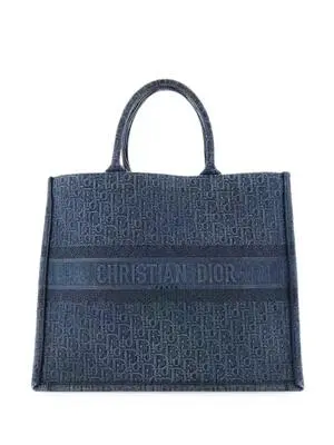 Dior Book Oblique Denim Large Tote Bag - Blue
