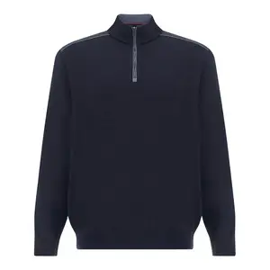Paul & Shark Wool Half-zip Sweater With Typhoon® Platinum Details - Blue