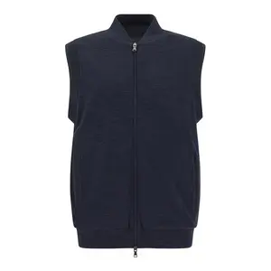 Paul & Shark 140's Superfine Merino Wool Gilet With Typhoon® Platinum Details - Blue