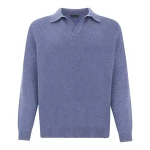 Paul & Shark Open-collar Polo In Wool And Cashmere - Riverside