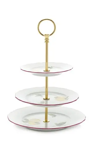 AUGARTEN WIEN Exclusive Botanica Citron Porcelain Petit Four Holder - Multi