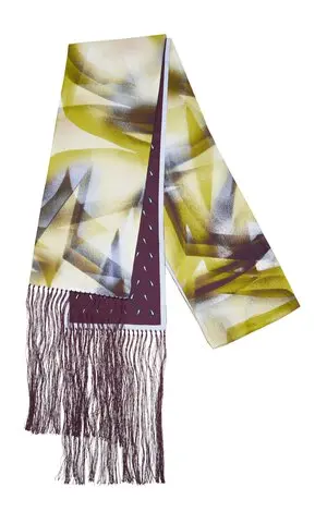 OTZIO Fringed Silk-twill Double Scarf - Multi