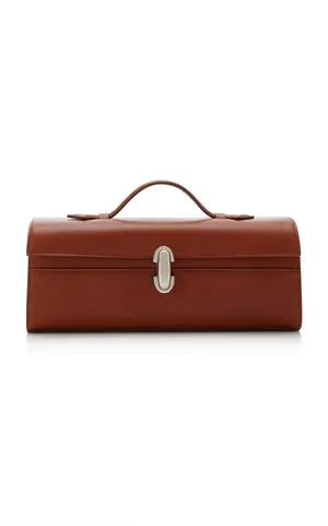 Savette Slim Symmetry Leather Pochette - Brown
