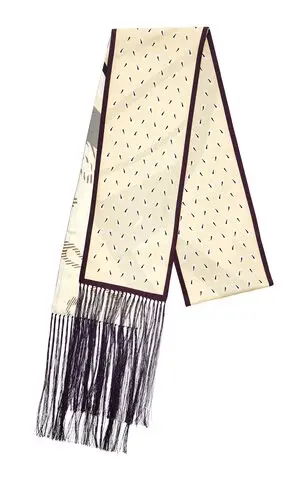 OTZIO Fringed Silk-twill Double Scarf - Multi