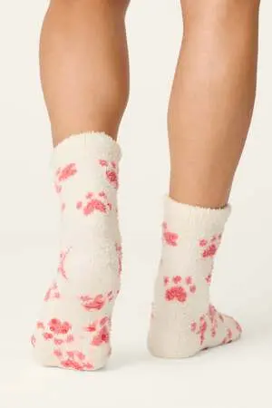 PJ Salvage Pink Paw Print Socks