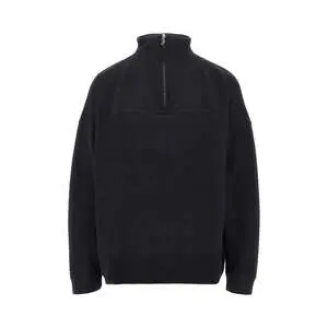 Jacquemus Rond Carré Quarter-zip Weathirt - Black
