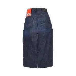 DIESEL® Creased Denim Midi Skirt