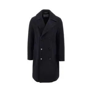 PALTO' Achille' 2l Felt Double-breasted Coat - Blue