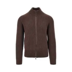 DRUMOHR Merino Wool Full-zip Cardigan - Brown