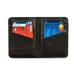 LEATHERE Classic Leather Cardholder Wallet Berkeley - Black