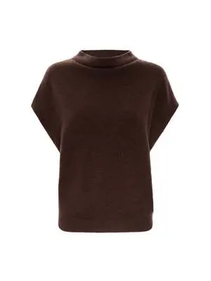 Brochu Walker The Morten Funnel Neck Cashmere Top - Java Mélange
