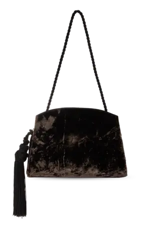LIFFNER Velvet Bag With Fringes - Brown