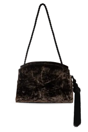 LIFFNER Velvet Bag With Fringes - Brown