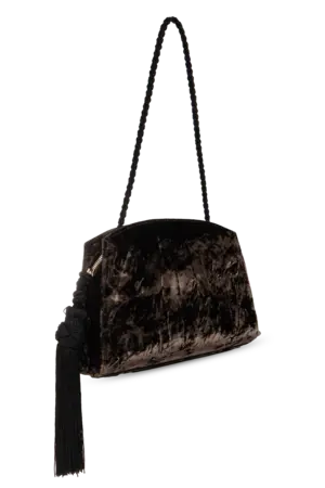 LIFFNER Velvet Bag With Fringes - Brown