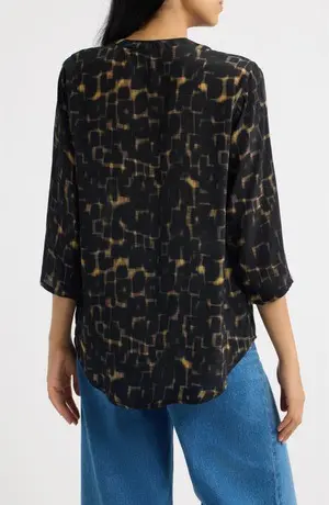APNY Mandarin Collar Three-quarter Sleeve Shirt