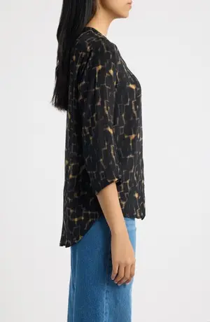 APNY Mandarin Collar Three-quarter Sleeve Shirt