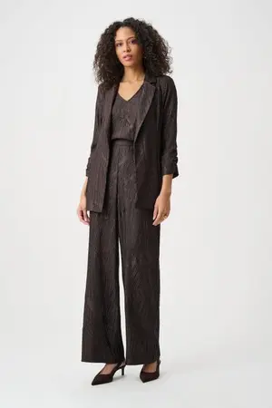 Joseph Ribkoff Pleated Satin Open Blazer
