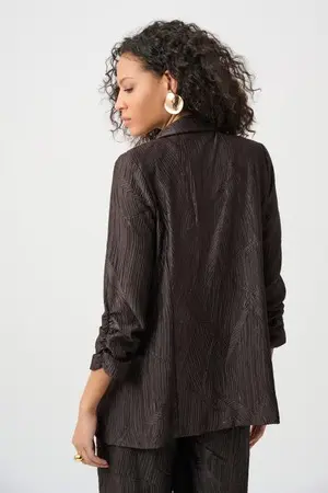 Joseph Ribkoff Pleated Satin Open Blazer
