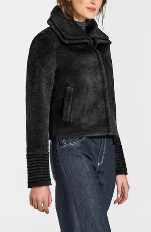 Sentaler Boucle Alpaca Blend Moto Jacket