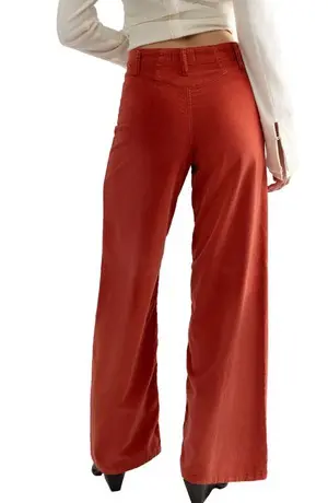 Free People Libre High Waist Wide Leg Corduroy Pants - Bossa Nova