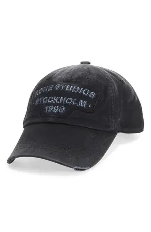 Acne Studios Cuddy Logo Sunkissed Organic Cotton Twill Adjustable Baseball Cap - Black